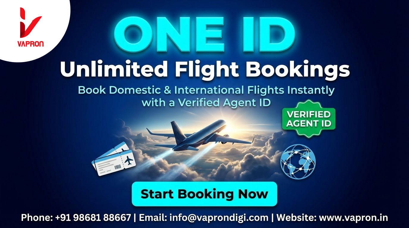 Air Ticket Booking Agent ID – Apply Online with Vapron Digital
